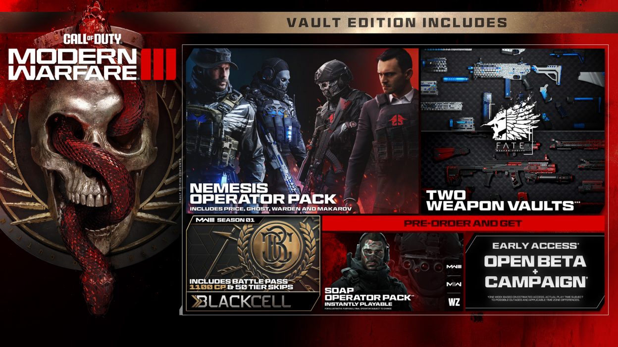 Activision Modern Warfare 3’s Vault Edition includes exclusive cosmetics.